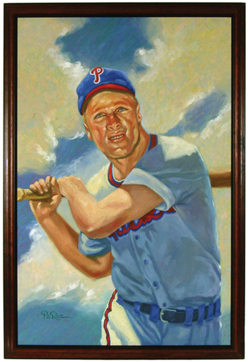 Richie Ashburn 1995 Gallery of Living Phillies Hall of Famers Oil ...