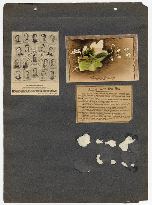 1911 Addie Joss Scrapbook Pages Including "Addie Joss Day" Letter (4 ...