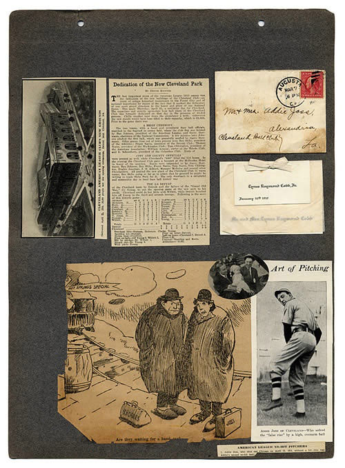 1911 Addie Joss Scrapbook Pages Including "Addie Joss Day" Letter (4 ...