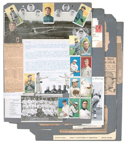 1911 Addie Joss Scrapbook Pages Including "Addie Joss Day" Letter (4 ...