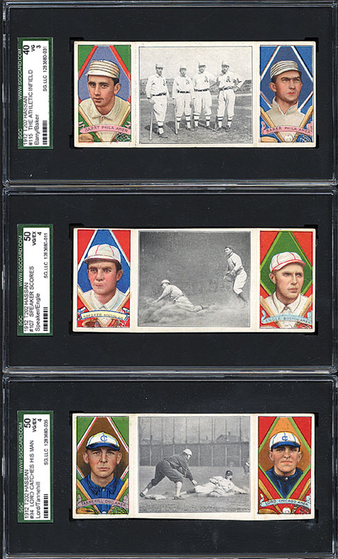 1912 T202 Hassan Triple Folders SGC Graded Collection (47) Including ...