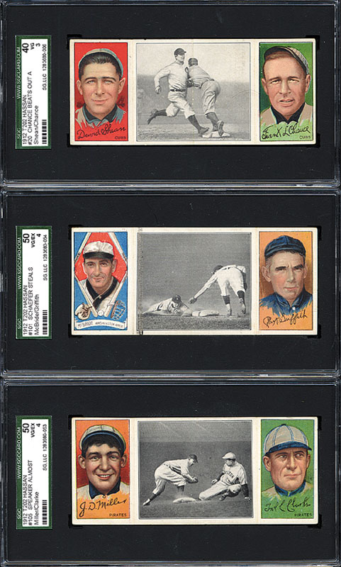 1912 T202 Hassan Triple Folders SGC Graded Collection (47) Including ...