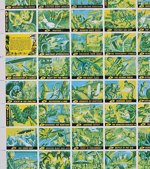 1962 Topps "Mars Attacks" Color-Process Proof Sheet with Mylar Overlay ...