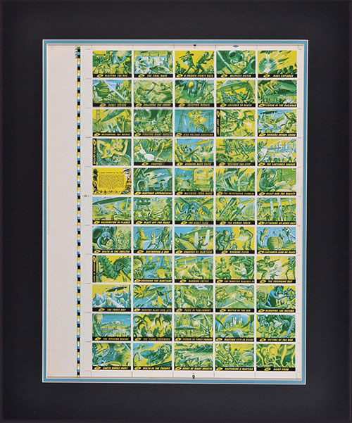 1962 Topps "Mars Attacks" Color-Process Proof Sheet with Mylar Overlay ...