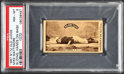 1887 N172 Old Judge Mike Mattimore PSA NM-MT 8 - Highest Graded! | REA ...