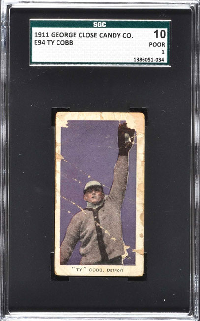 1911 E94 George Close Candy Ty Cobb - Purple Background | REA Archive