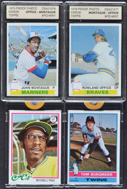 1974 to 1979 Topps Blank-Back Proof-Card Collection (9) with Rare ...