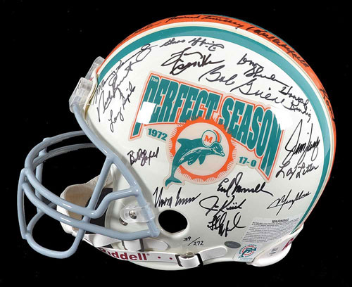 1972 Miami Dolphins Reunion Team-Signed Helmet | REA Archive