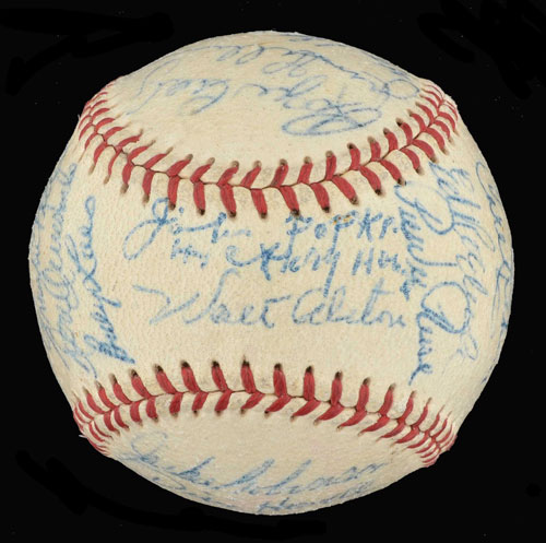1955 Brooklyn Dodgers World Champions Team-Signed Ball with Robinson ...