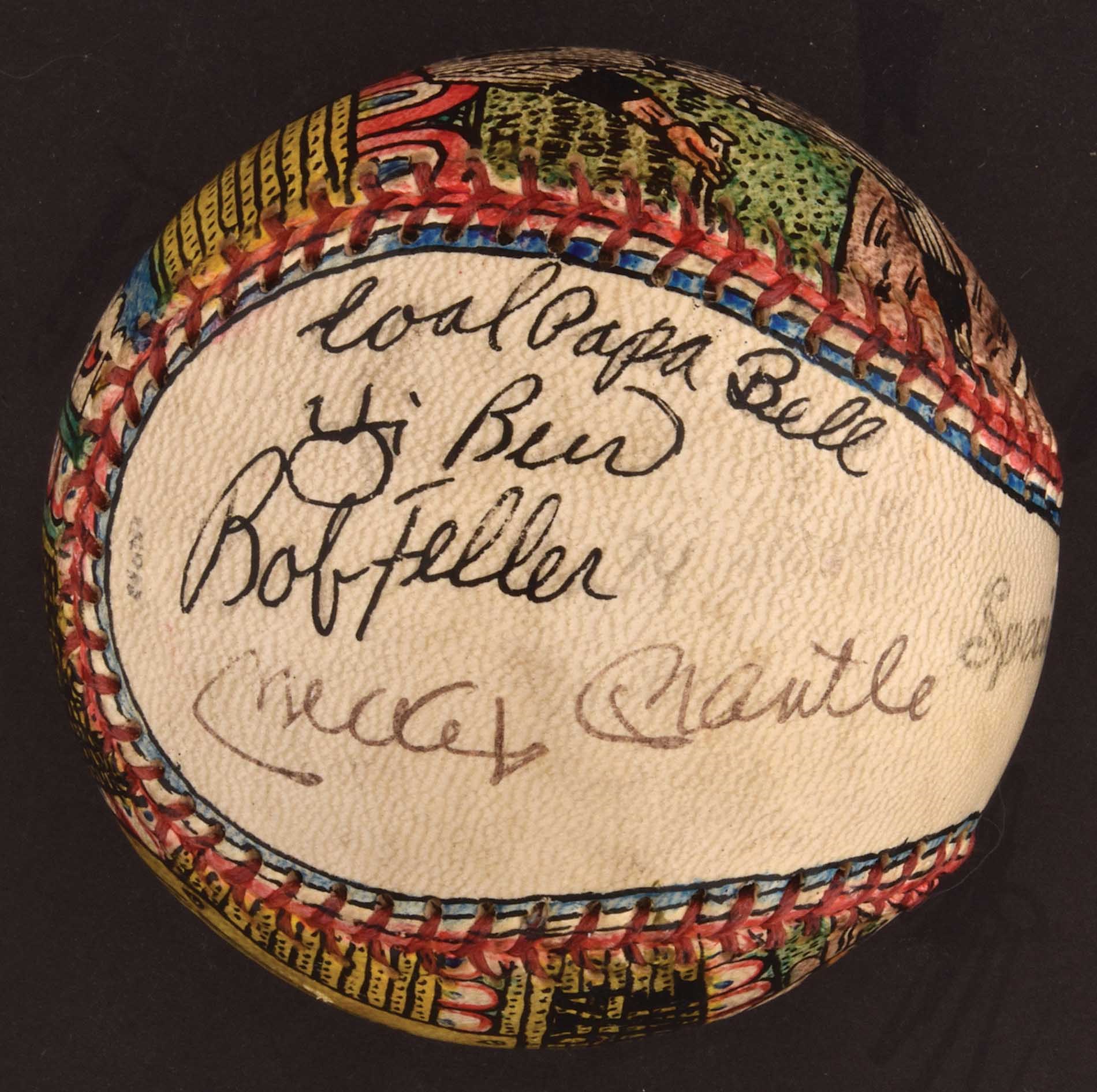 George Sosnak Mickey Mantle Hand-Painted Baseball - Signed by Mantle ...