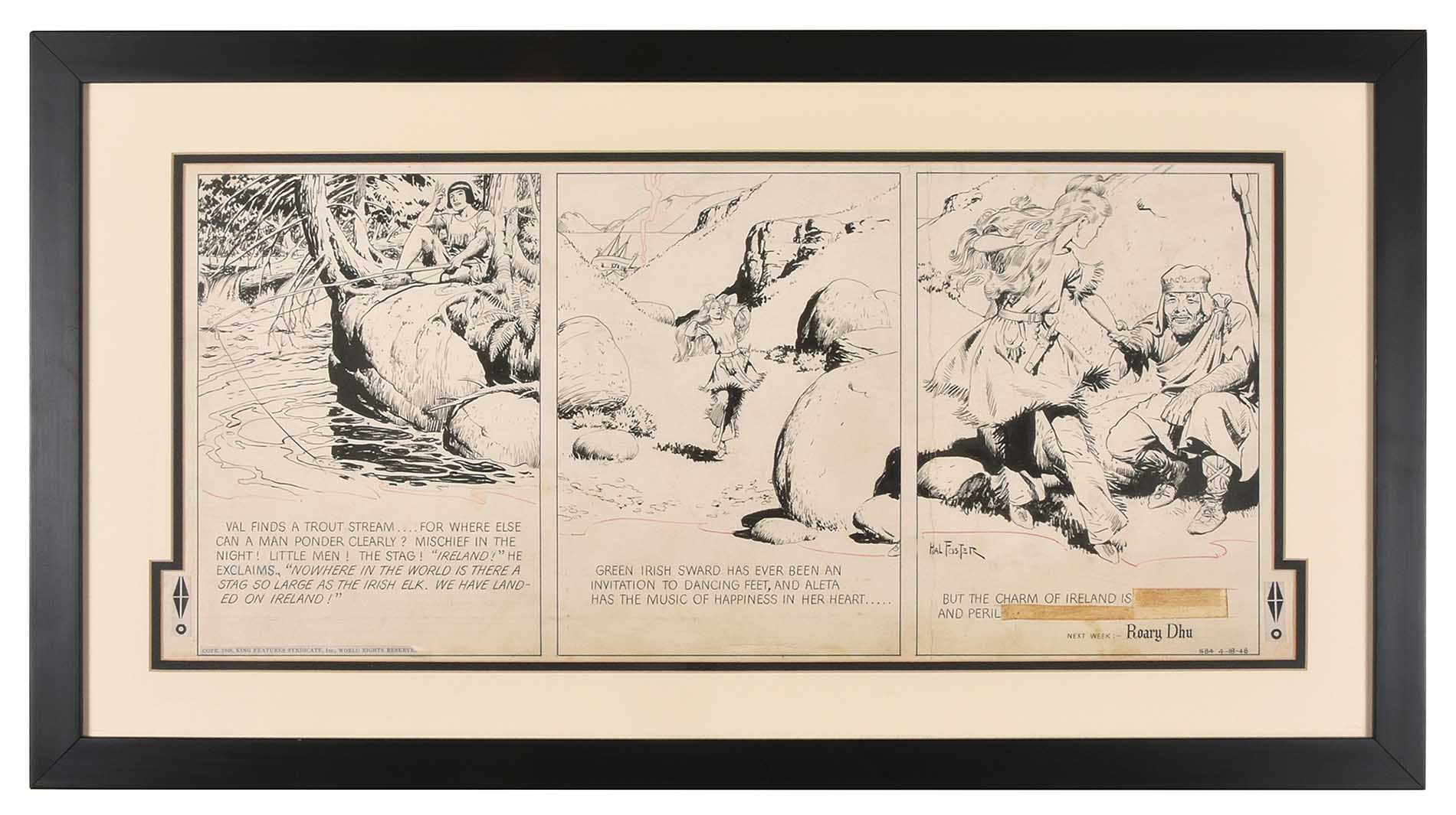 1948 Original Hal Foster Artwork - Prince Valiant Sunday Comic Strip ...