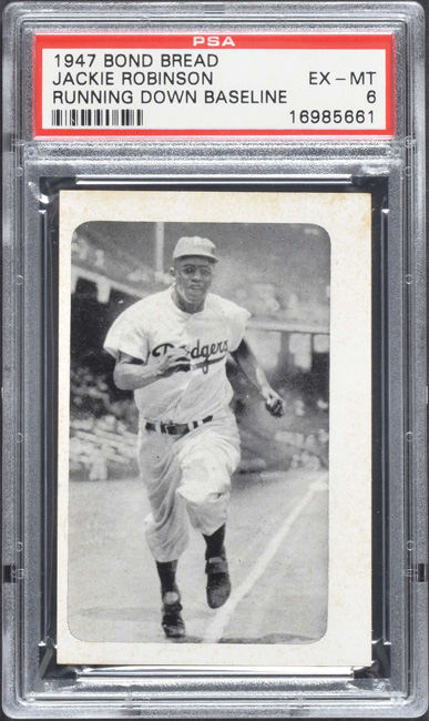 Circa 1947 Bond Bread Jackie Robinson Running Down Baseline PSA EX-MT 6 - 1 of 2 - Highest ...