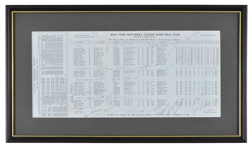 1937 New York Giants Team-Signed Spring-Training Itinerary with Ott and ...