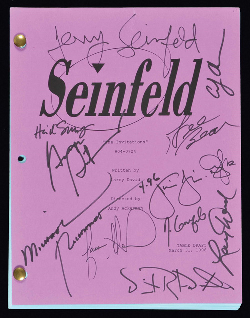 1996 Seinfeld Signed Original Table Script Including Jerry Seinfeld ...