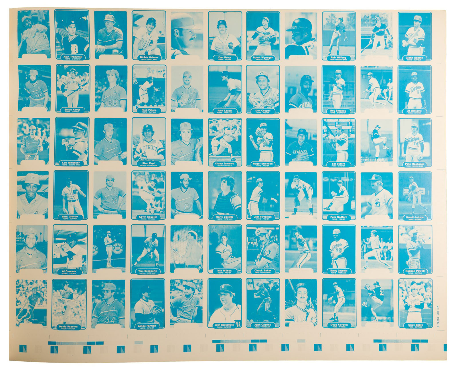 1982 Fleer Uncut Progressive Proof Uncut Sheet Collection (11) with ...