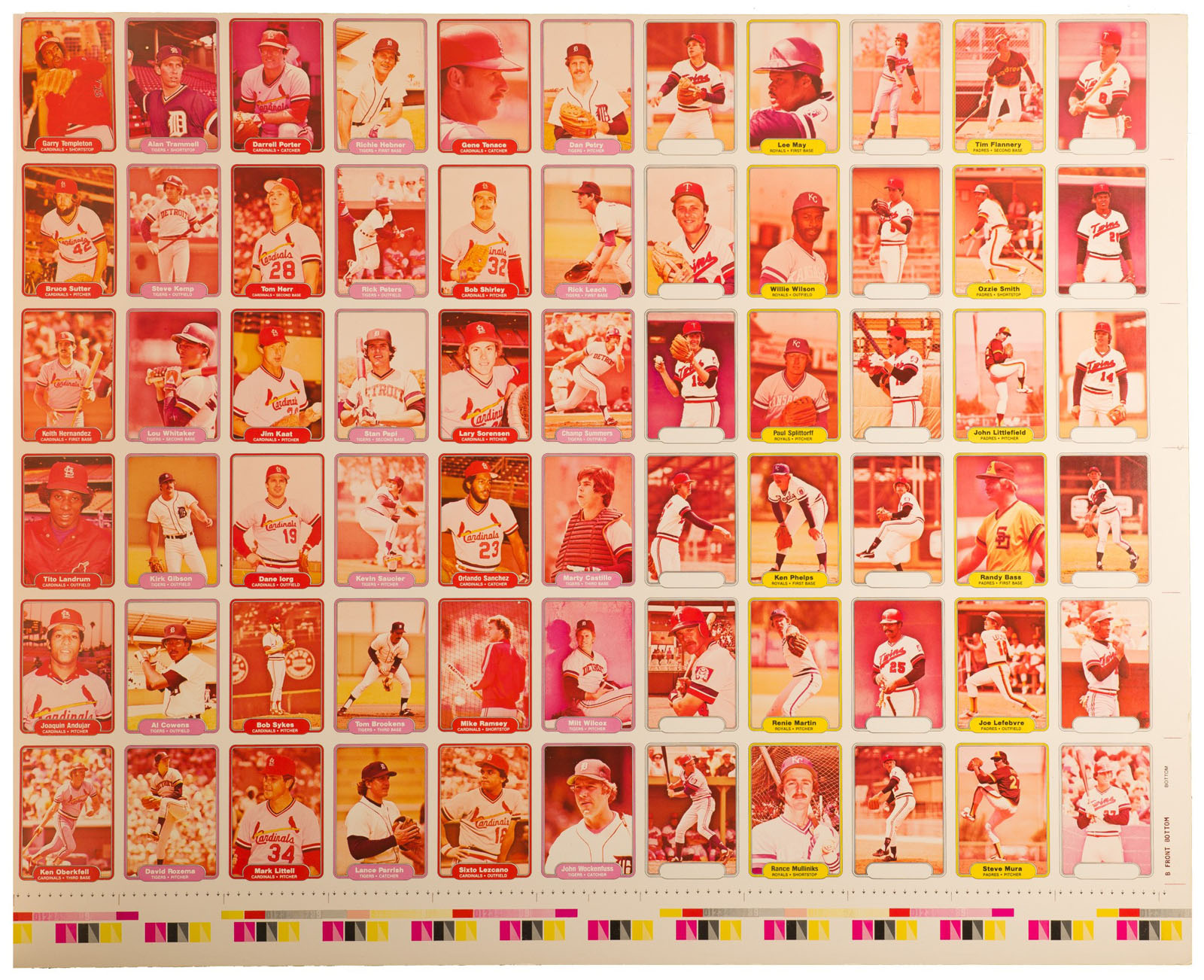 1982 Fleer Uncut Progressive Proof Uncut Sheet Collection (11) with ...