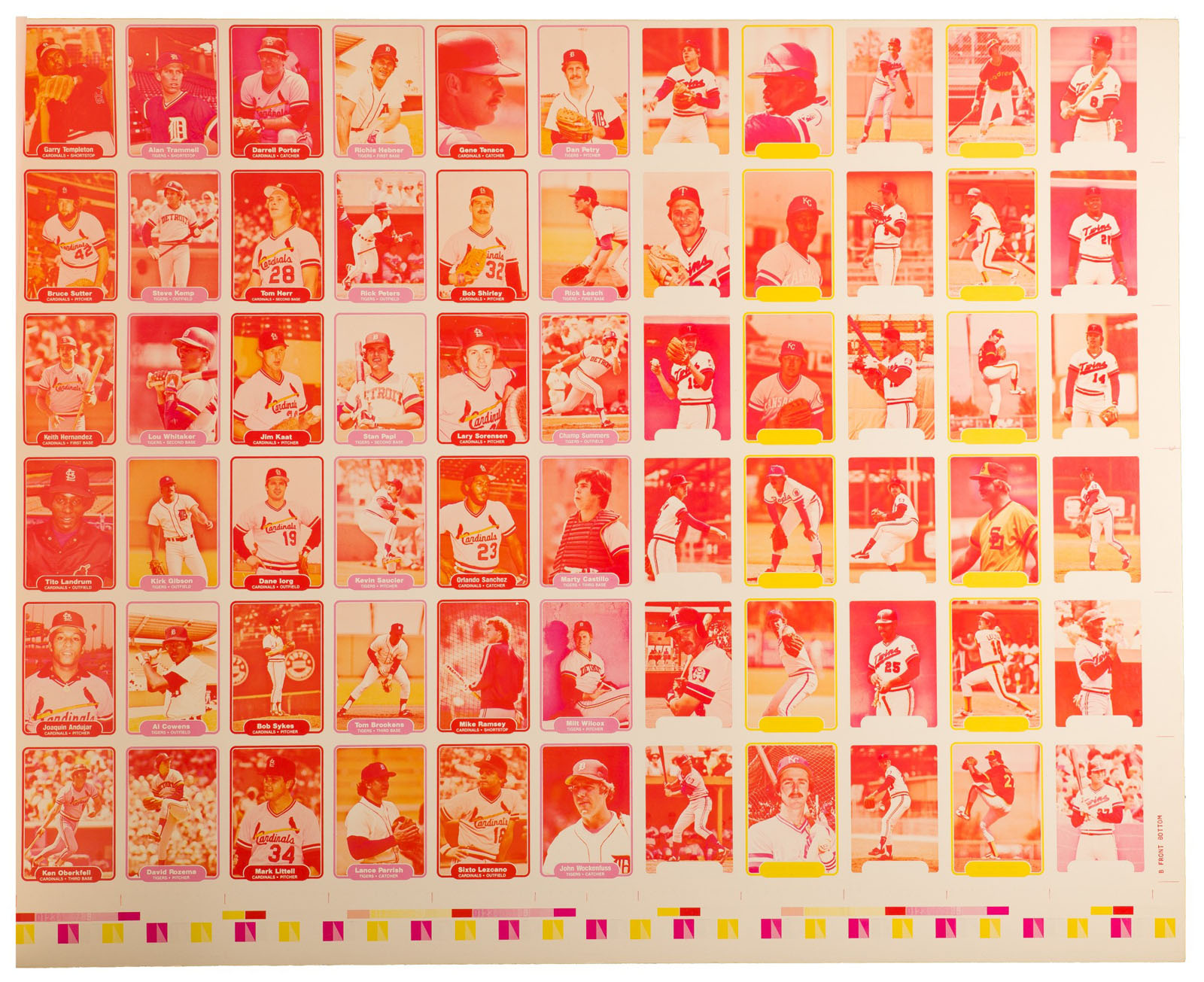 1982 Fleer Uncut Progressive Proof Uncut Sheet Collection (11) with ...