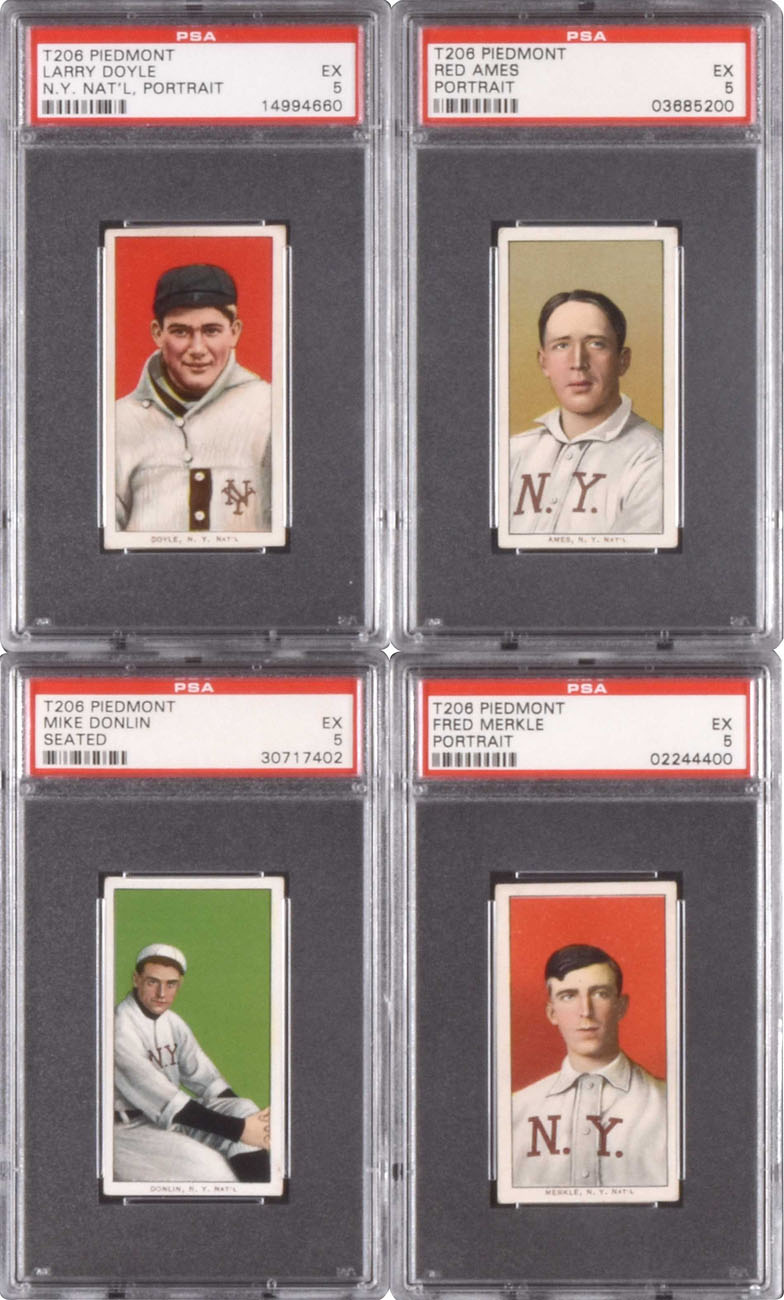 1909-1911 T206 White Border PSA EX 5 New York Giants Collection (15 ...