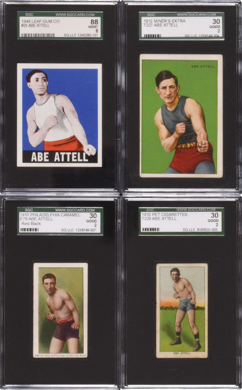 1908 to 1951 Abe Attell SGC-Graded Collection (37) Including E75 Errors, E79 Red Back, T226 Red ...
