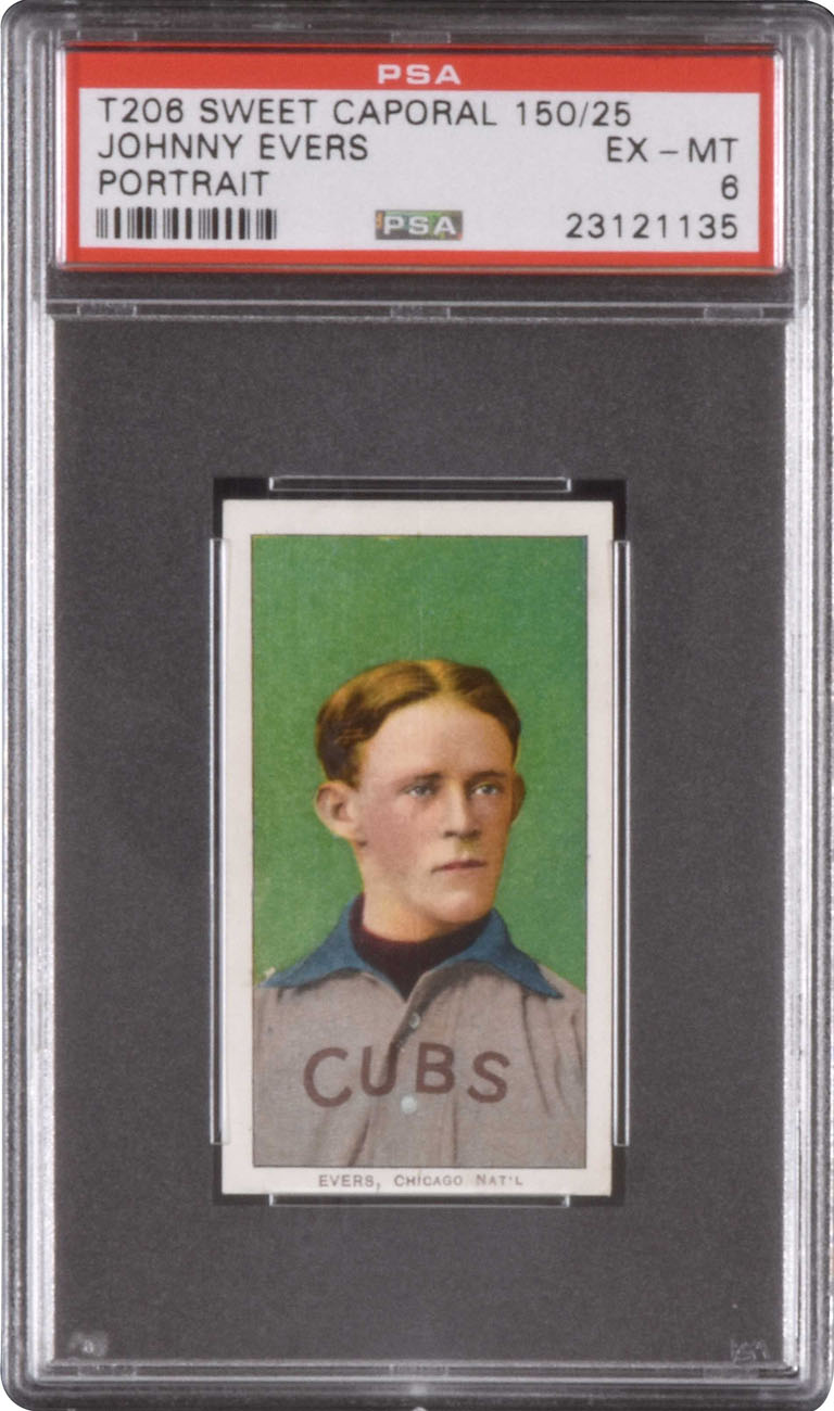 1909-1911 T206 White Border Johnny Evers Portrait PSA EX-MT 6 | REA Archive