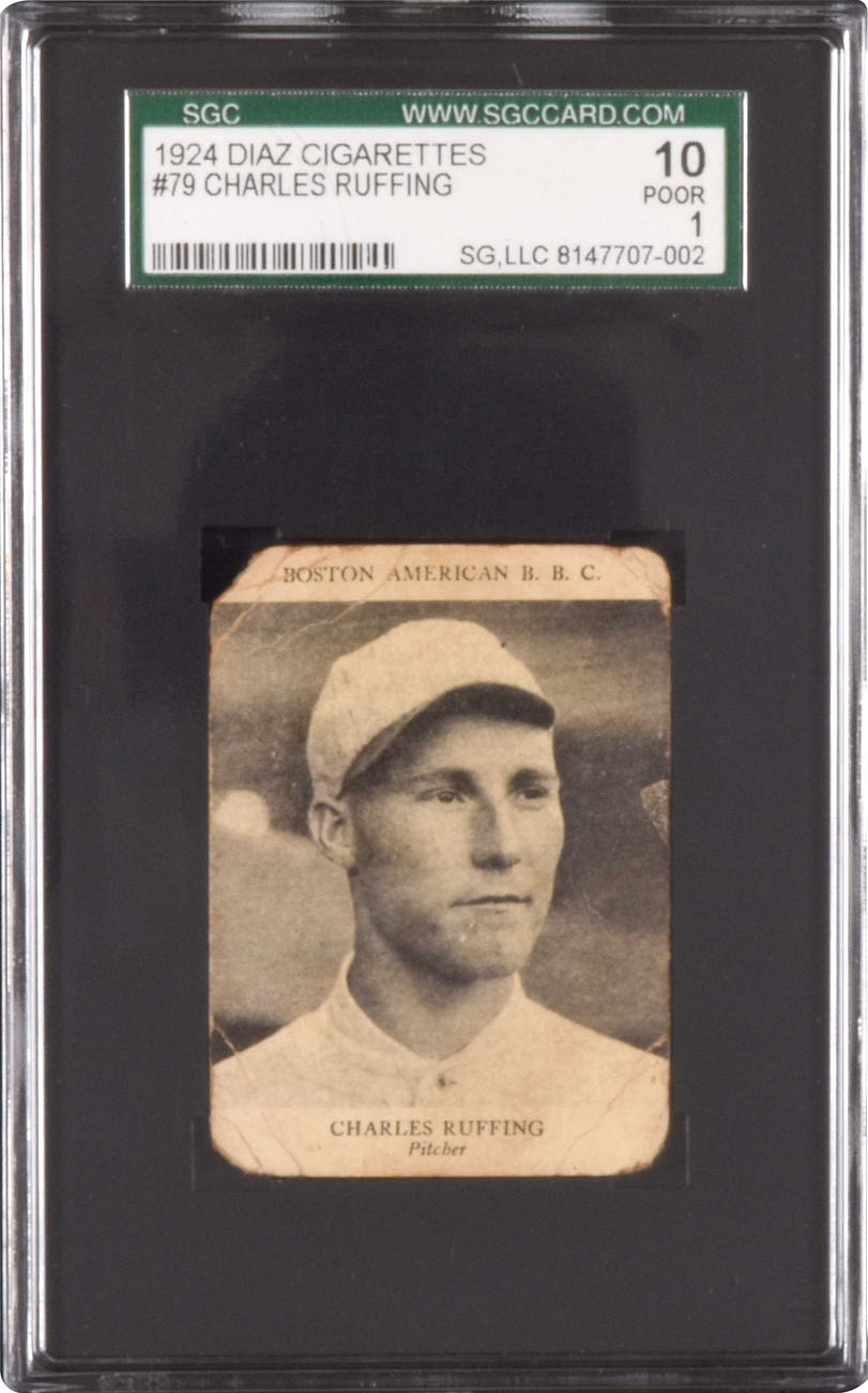 1924 N258 Diaz Cigarettes #79 Charles "Red" Ruffing - Rookie Card ...