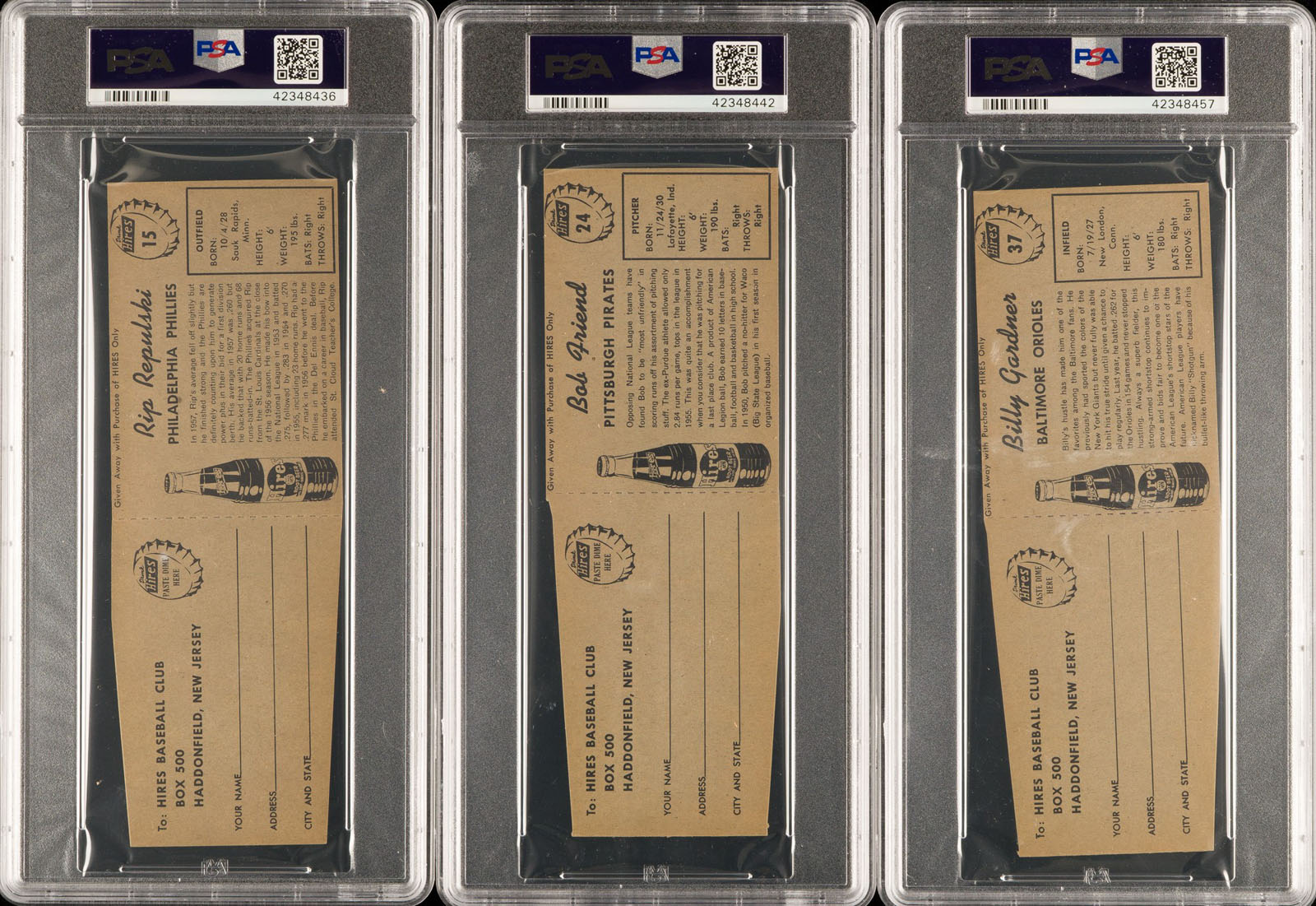 1958 Hires Root Beer with Tabs PSA-Graded Collection (13) | REA Archive