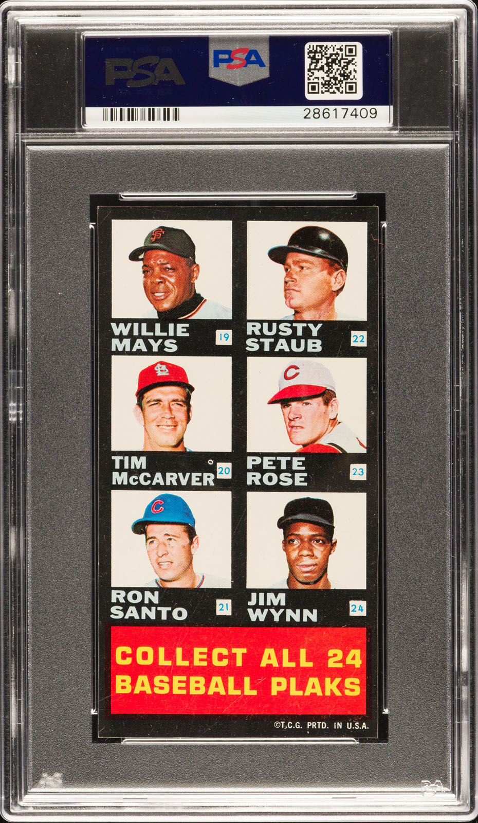 1968 Topps Plaks Checklist #2 National League Including Aaron, Clemente ...