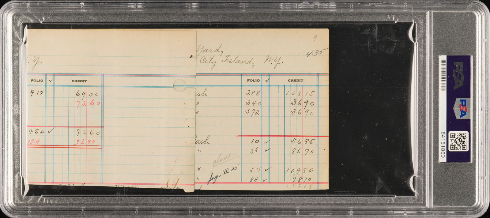 Babe Ruth Signed Ledger Page - Full "George Herman Ruth" Signature ...