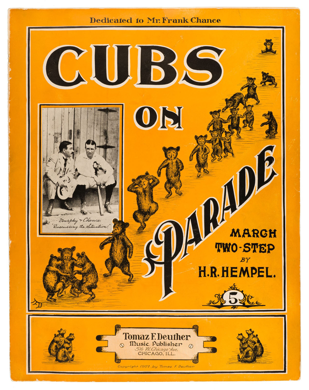1907 "Cubs on Parade" Sheet Music Dedicated to Frank Chance | REA Archive