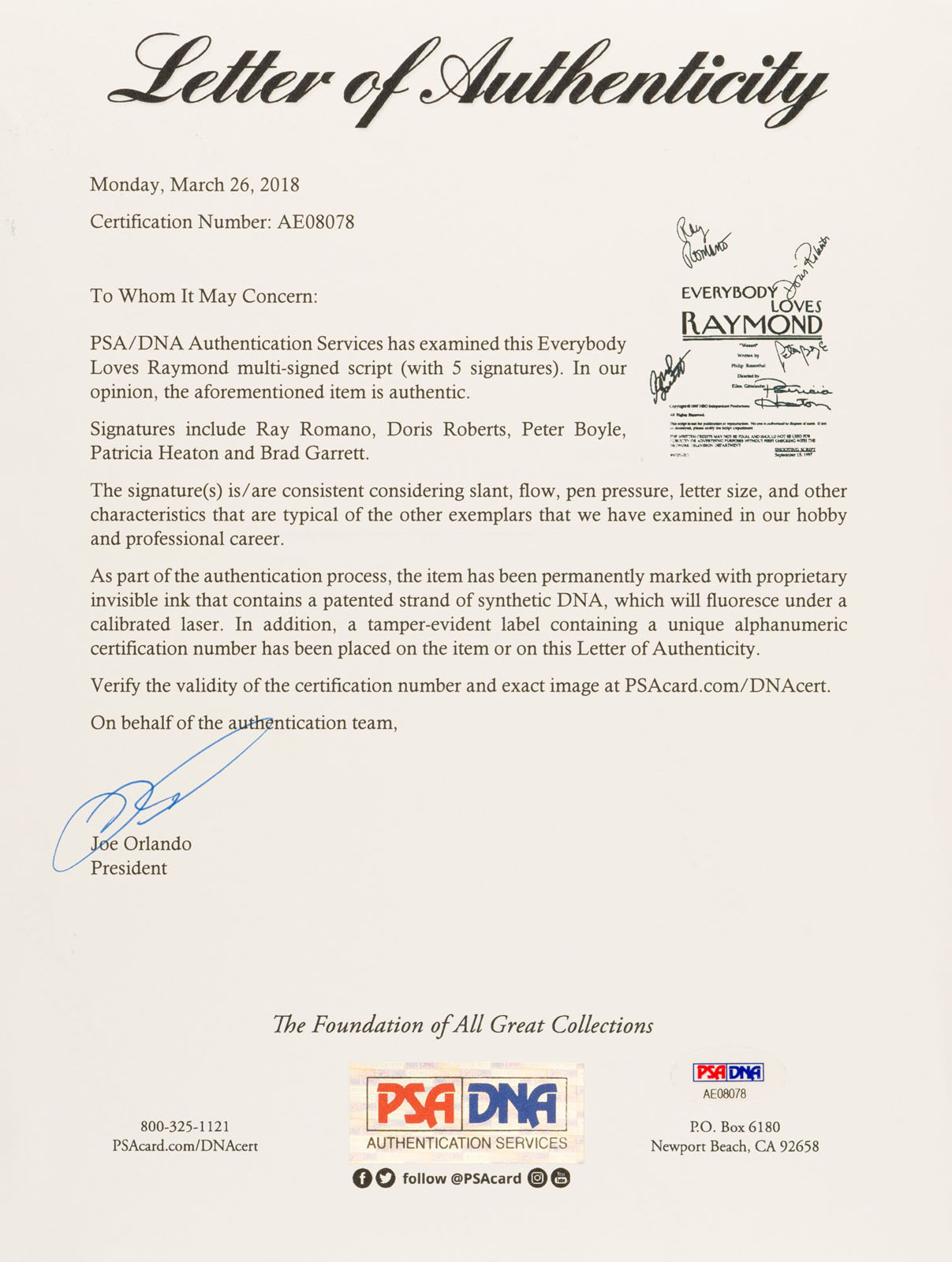 1997 "Everybody Loves Raymond" Signed Cast Script with Ray Romano and ...