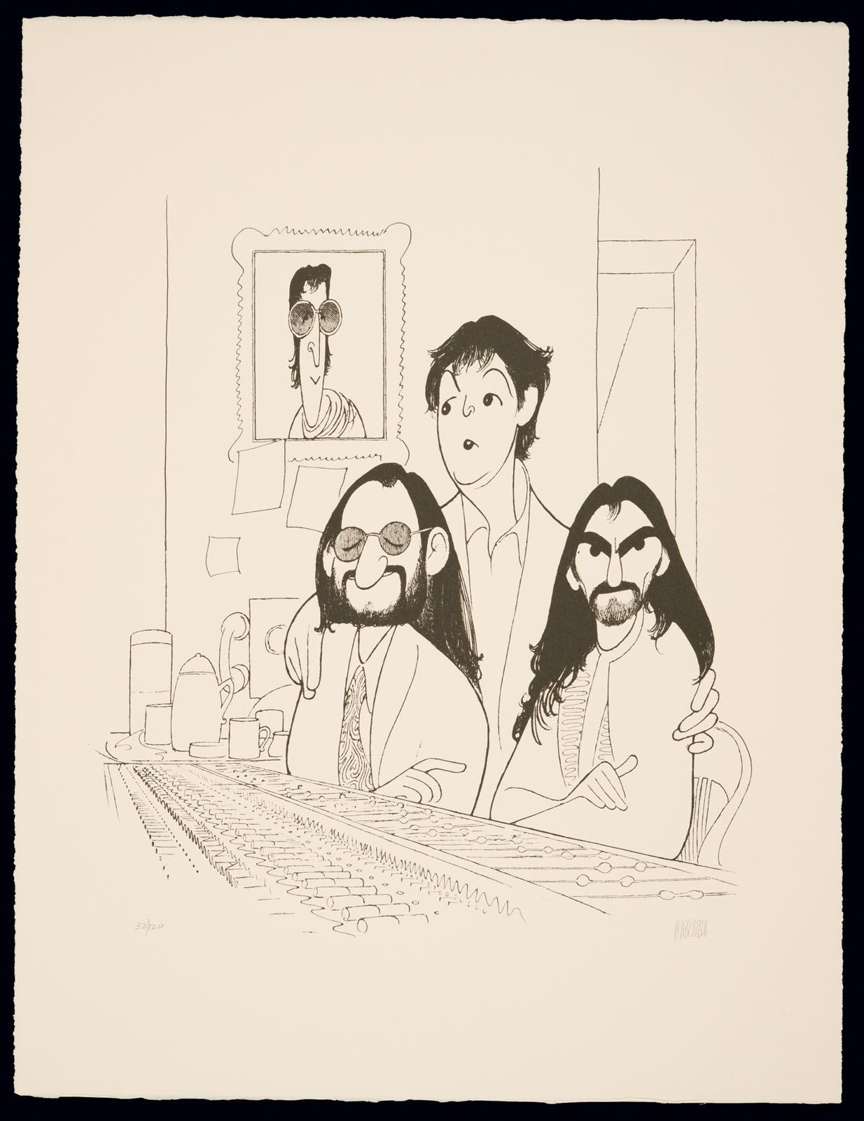 Al Hirschfeld Signed Limited-Edition Lithograph - The Beatles with ...