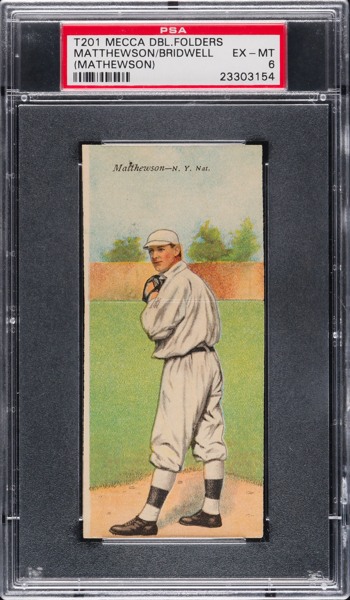 1911 T201 Mecca Double Folders Christy Mathewson/Al Bridwell PSA EX-MT ...