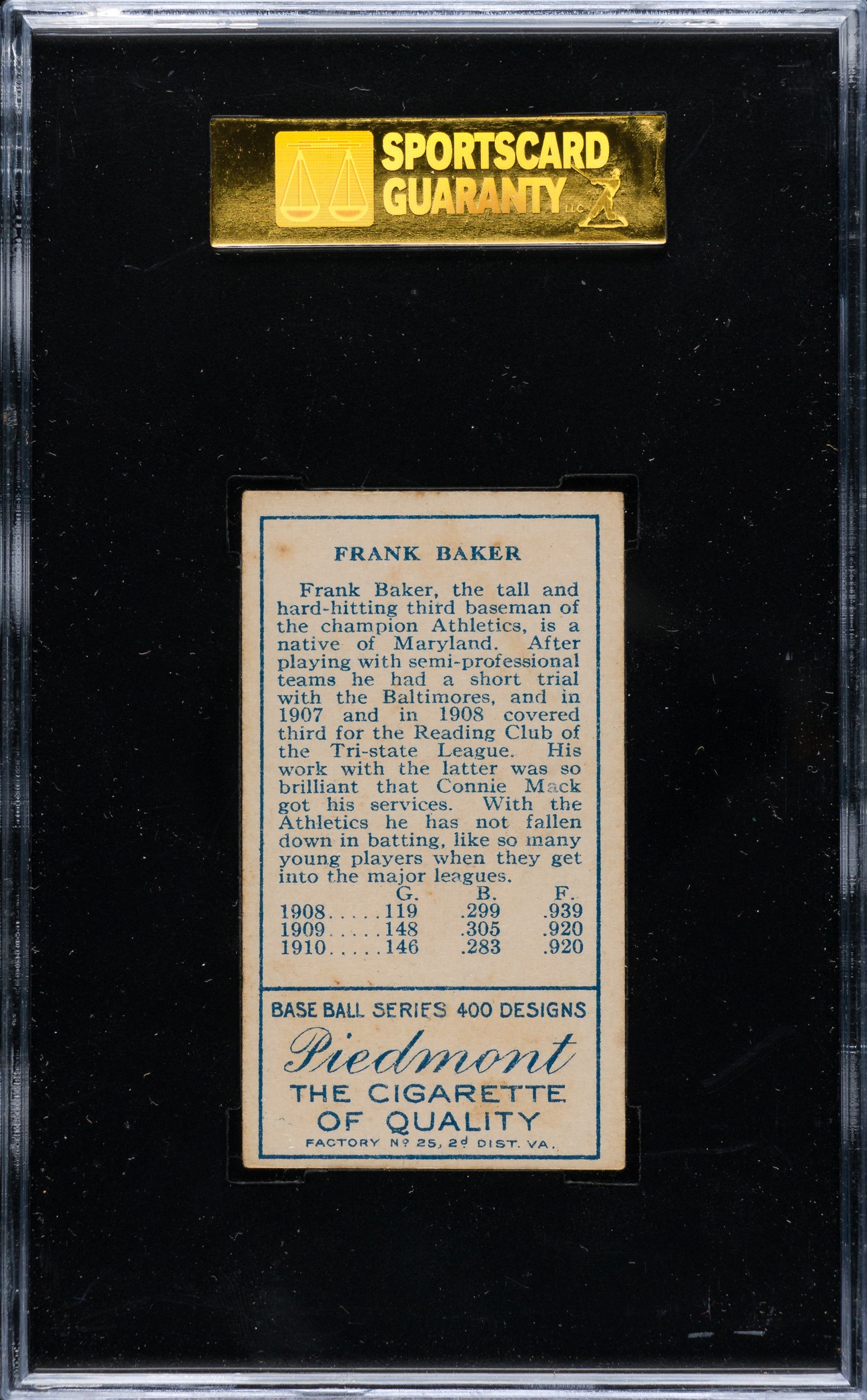 1911 T205 Gold Border Frank Baker SGC EX 60 | REA Archive
