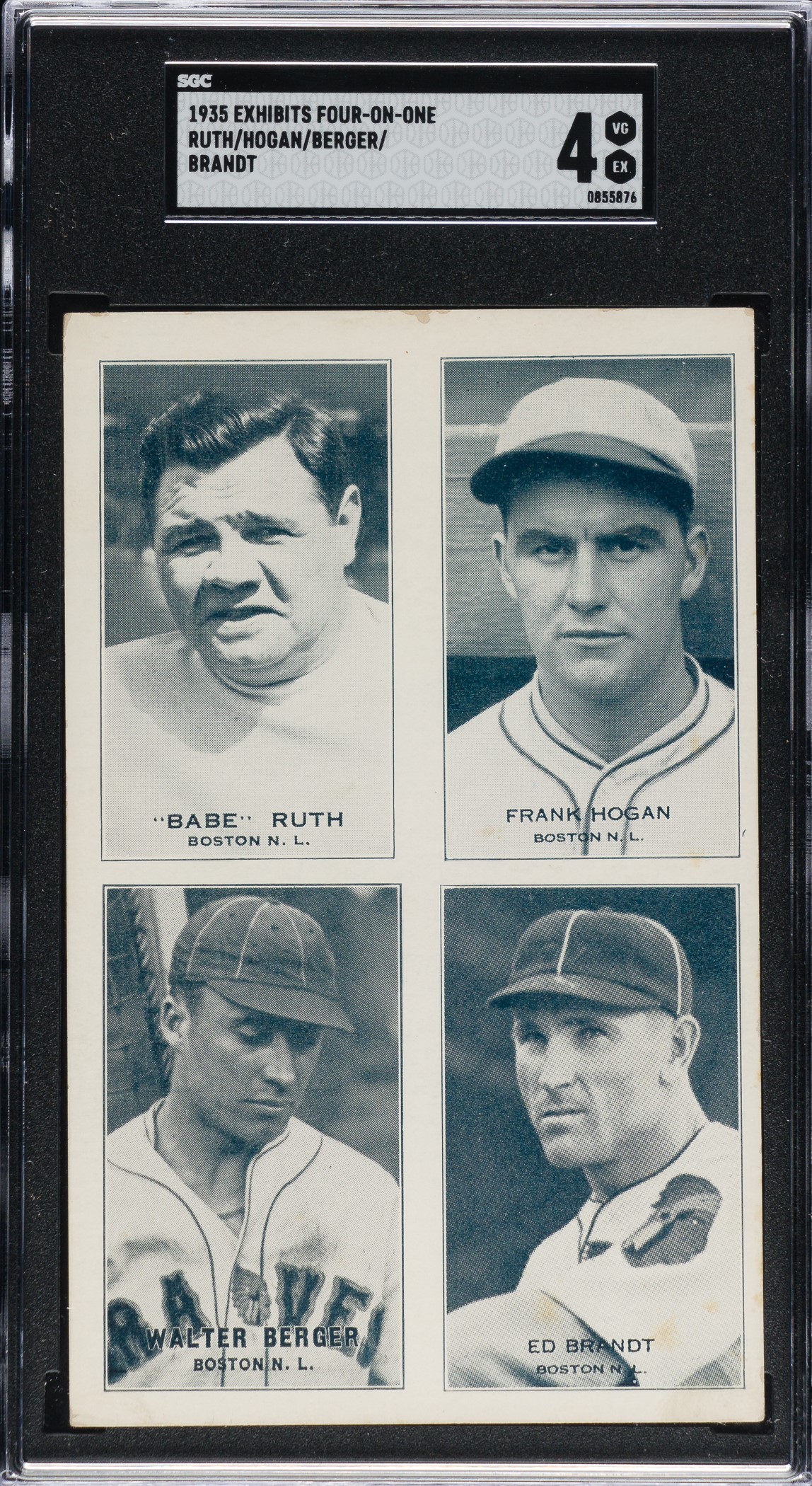 1935 Exhibits 4-on-1 with Babe Ruth - Final Regular Issue Exhibit Card ...