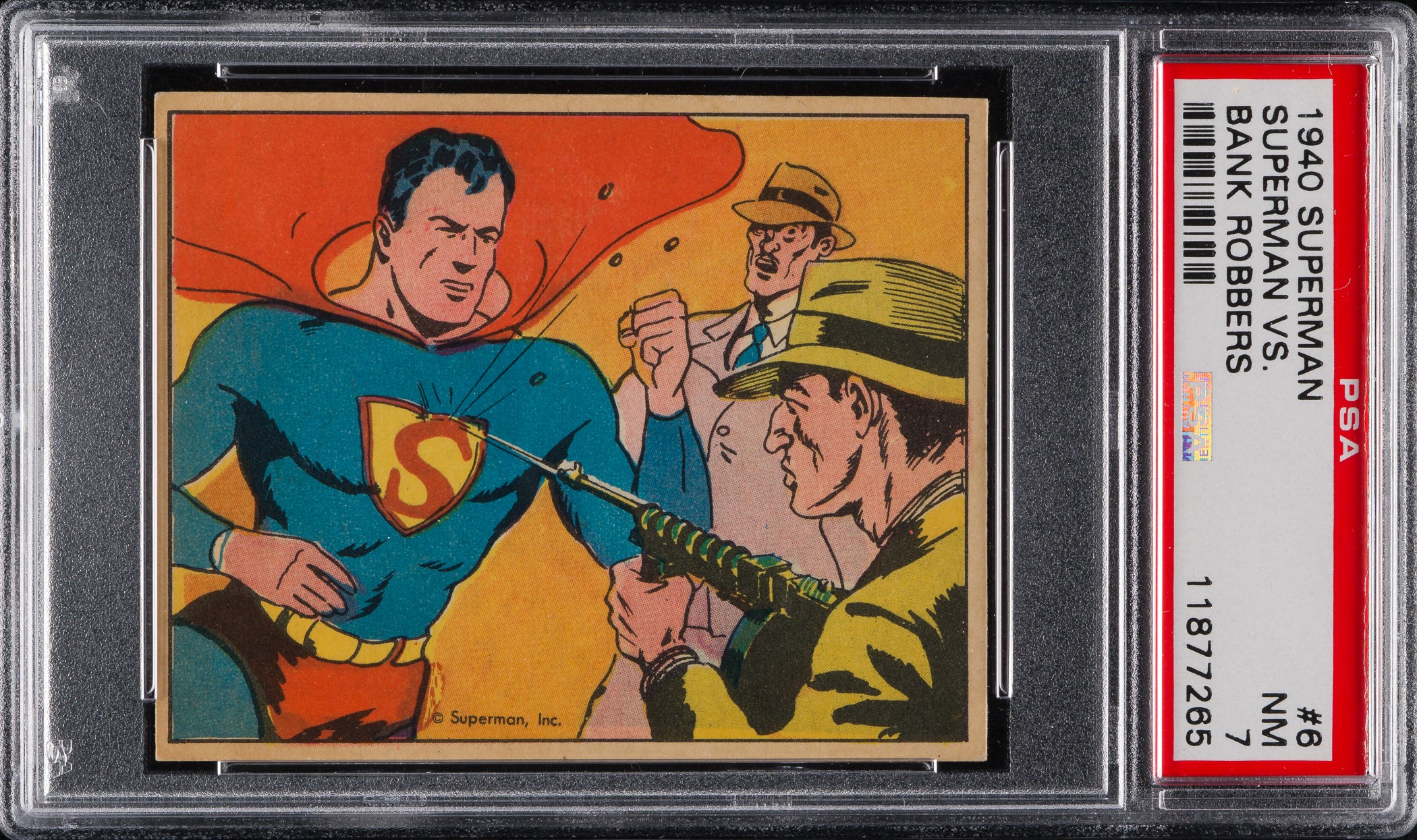 1940 R145 Gum, Inc. "Superman" #6 "Superman vs. Bank Robbers" PSA NM 7 ...