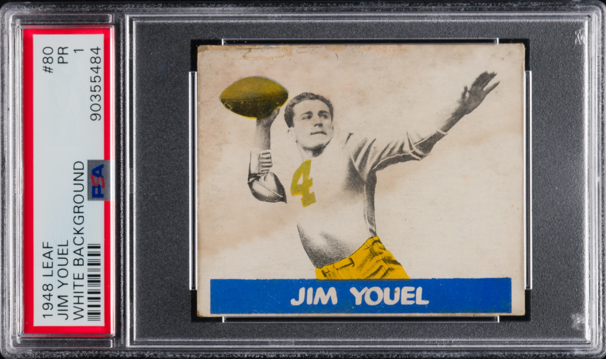 1948 Leaf Football #80 Jim Youel White Background | REA Archive