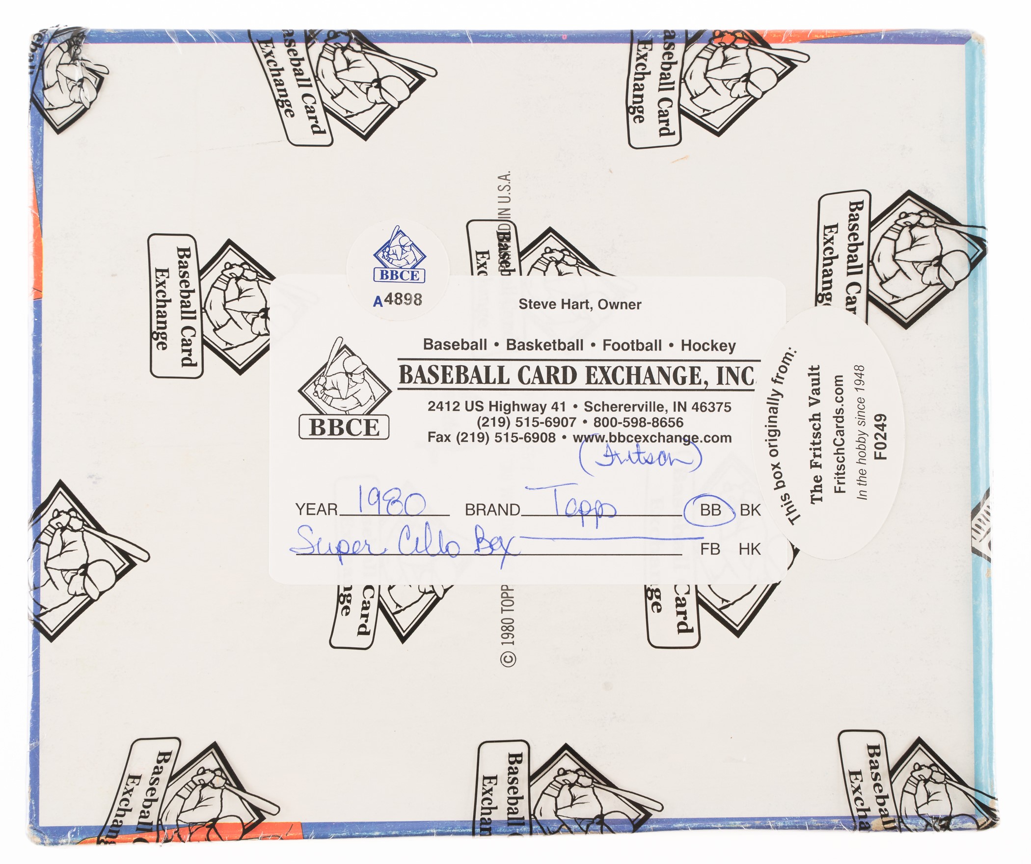 1980 Topps Unopened Super Cello Pack Box (24 Packs) - BBCE and Ex ...