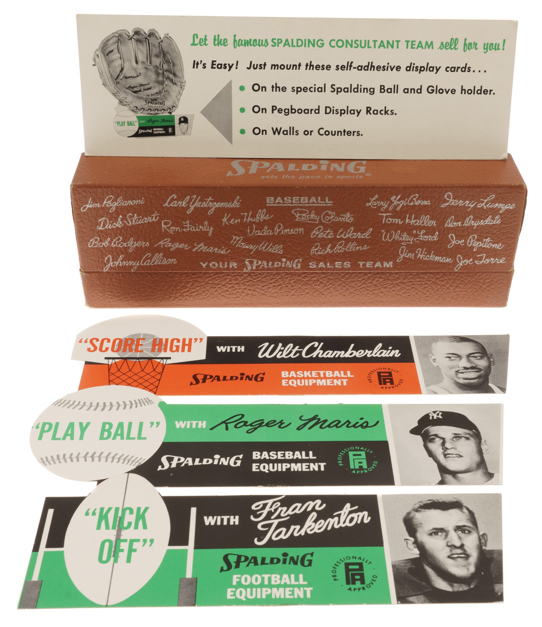 Circa 1962 Spalding Die-cut Advertising Cards Complete Set (31) in ...