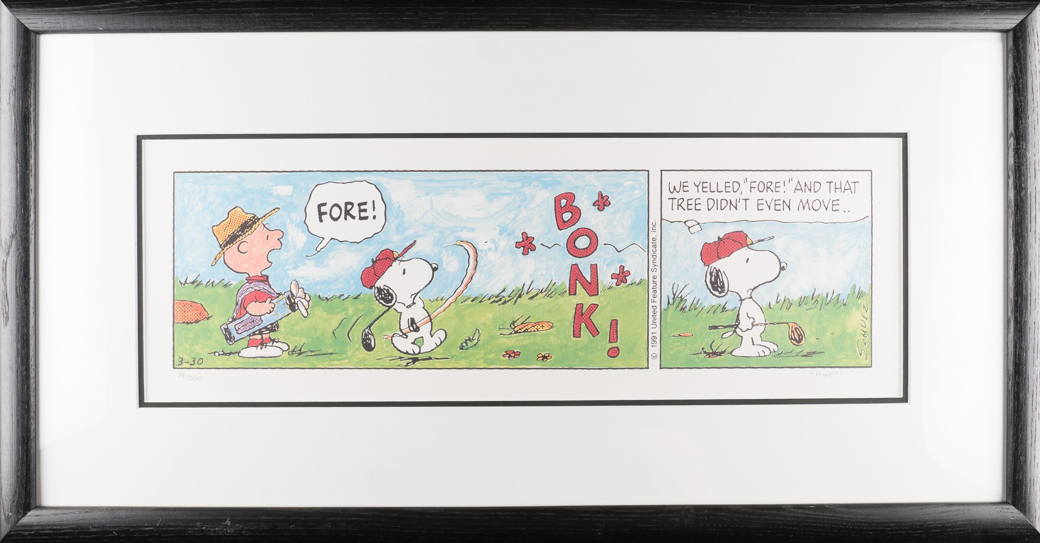 Pair of Charles Schulz "Peanuts" Golf Lithographs | REA Archive
