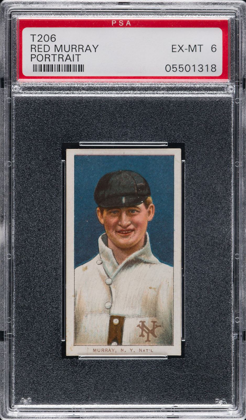 1909-1911 T206 White Border Red Murray Portrait PSA EX-MT 6 - Polar ...