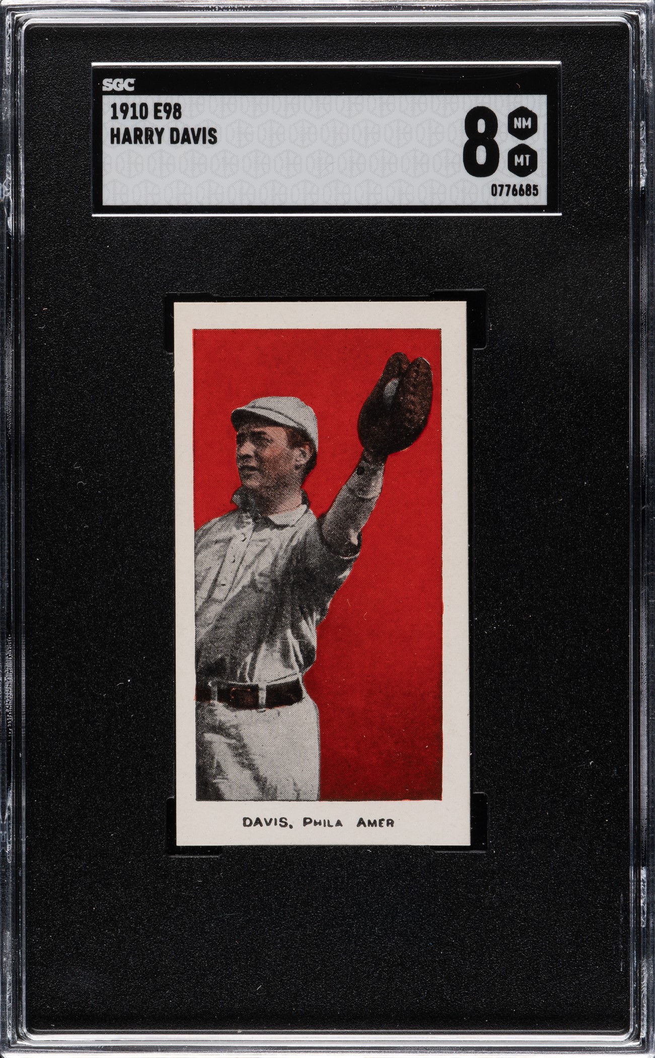 1910 E98 Anonymous "Set of 30" Harry Davis SGC NM/MT 8 - Red Background ...