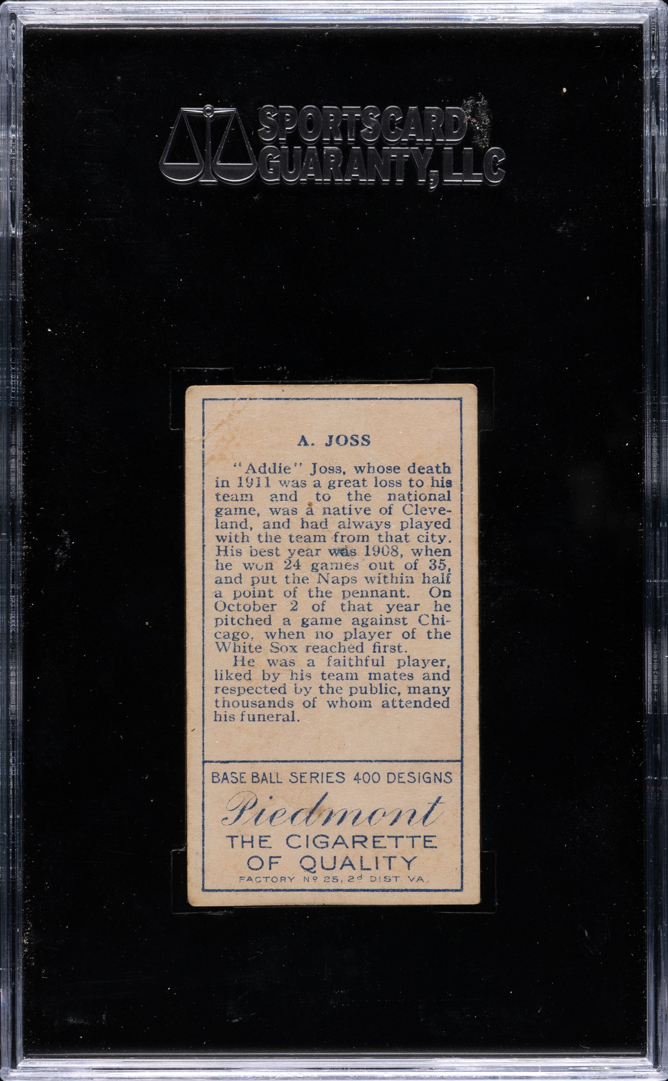 1911 T205 Gold Border Addie Joss | REA Archive