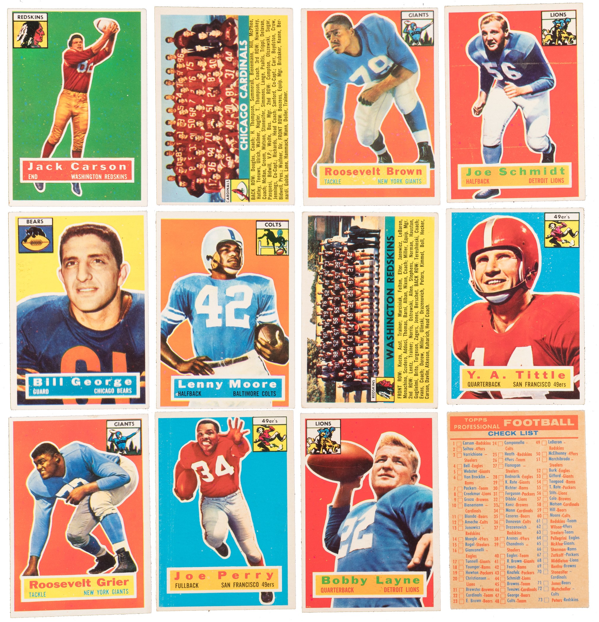 1956 Topps Football Complete Set (120 Plus Checklist) | REA Archive