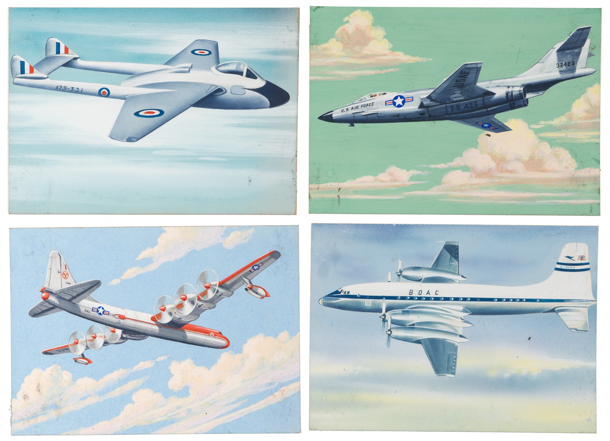 1957 Topps "Planes" Original Card Artworks from the 1989 Topps/Guernsey ...