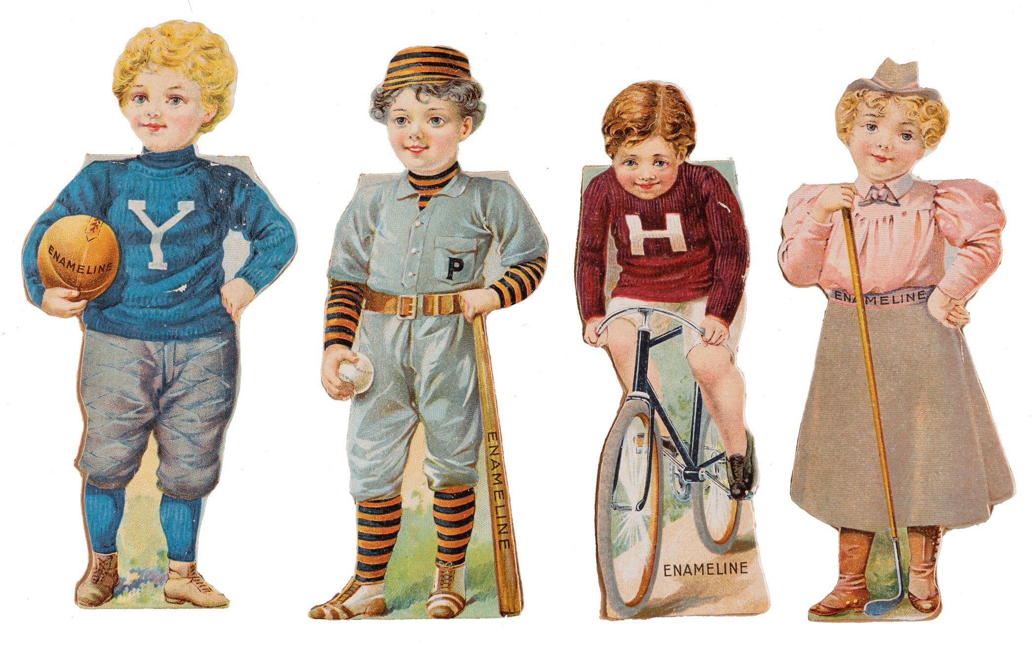 Circa 1890s Enameline Die-Cut Advertising Stand-Ups Complete Set (9 ...