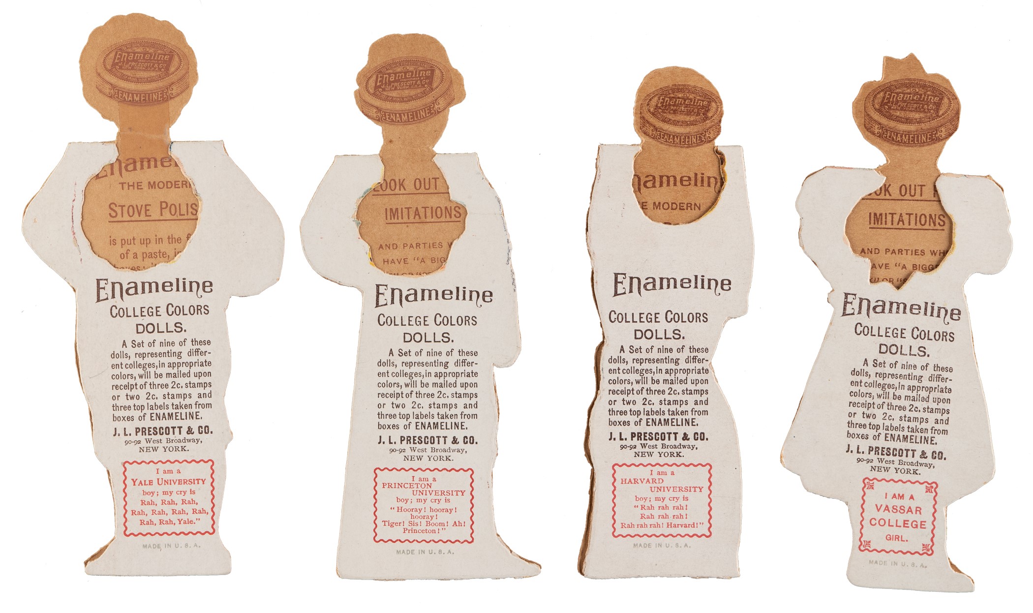 Circa 1890s Enameline Die-Cut Advertising Stand-Ups Complete Set (9 ...