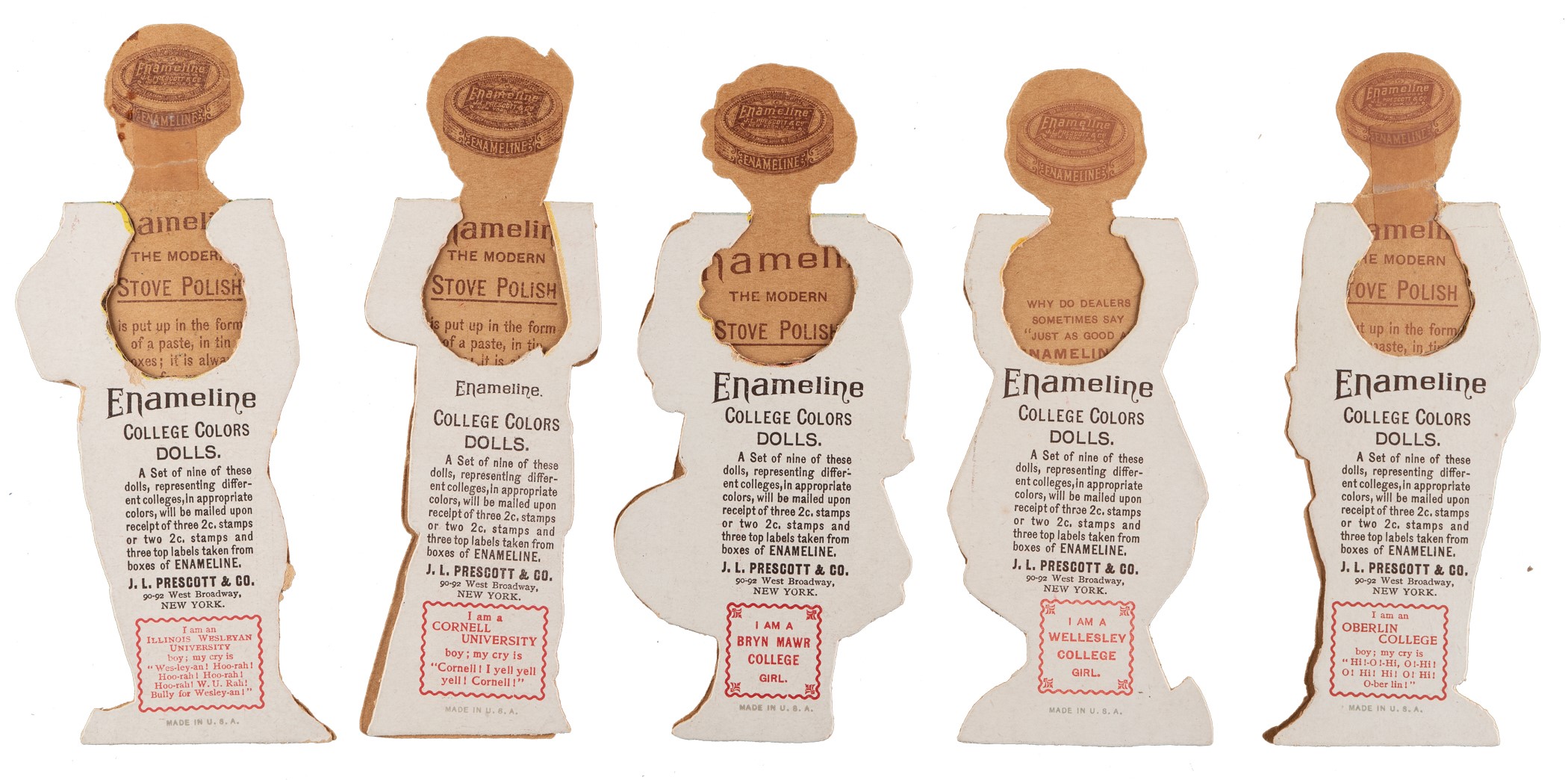 Circa 1890s Enameline Die-Cut Advertising Stand-Ups Complete Set (9 ...