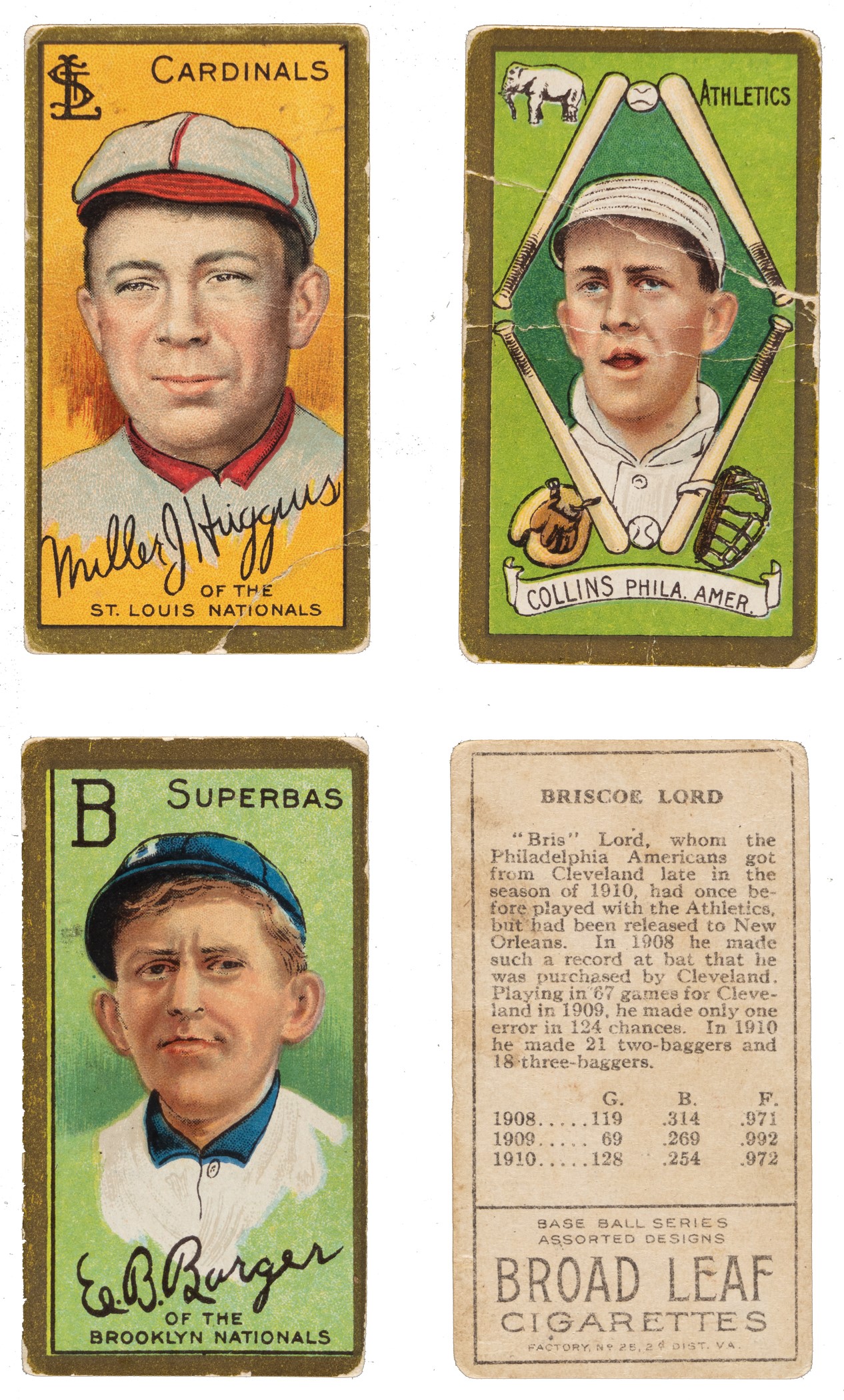 1911 T205 Gold Border Collection (35) Including Eddie Collins and Four ...