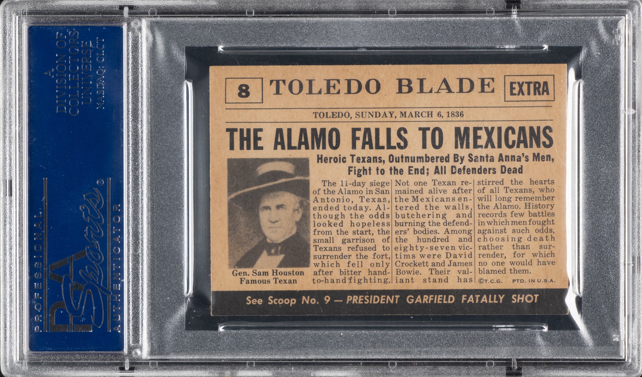 1954 Topps "Scoop" #8 Alamo Falls PSA NM-MT 8 | REA Archive