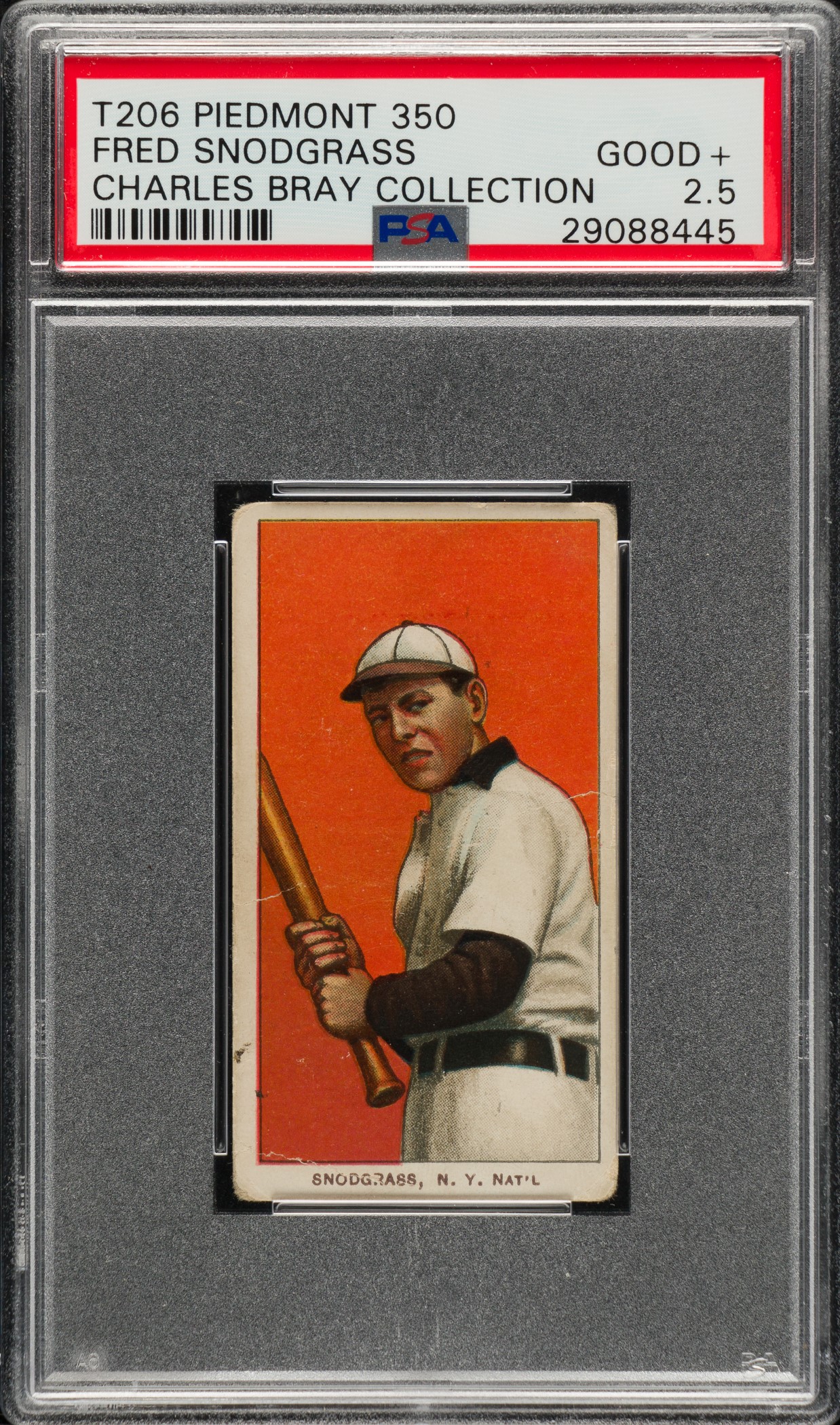 1909-1911 T206 White Border Fred Snodgrass Batting PSA GOOD+ 2.5 ...